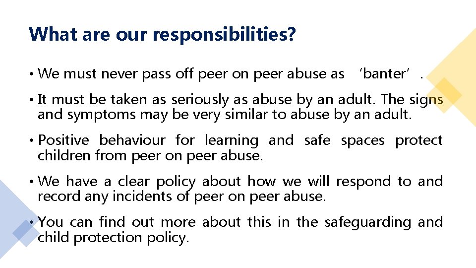 Understanding peer on peer abuse Wholestaff briefing DATE