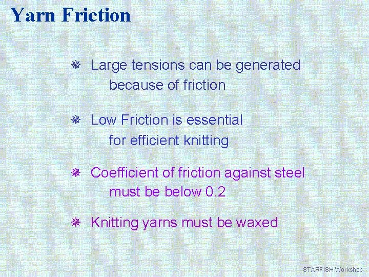 Management of Quality in Knitting Part 1 Fabric