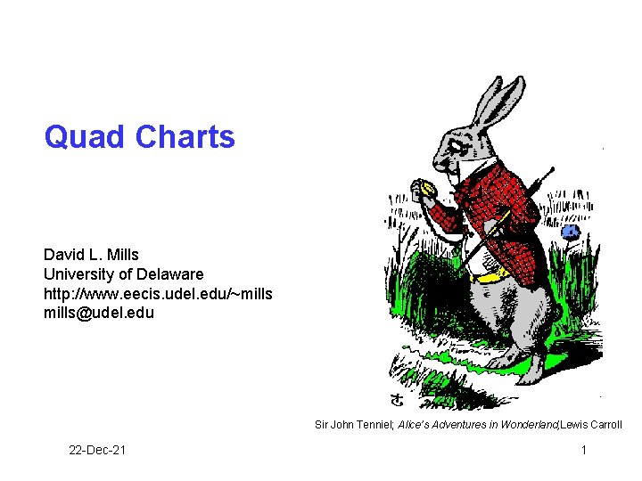 Quad Charts David L Mills University of Delaware