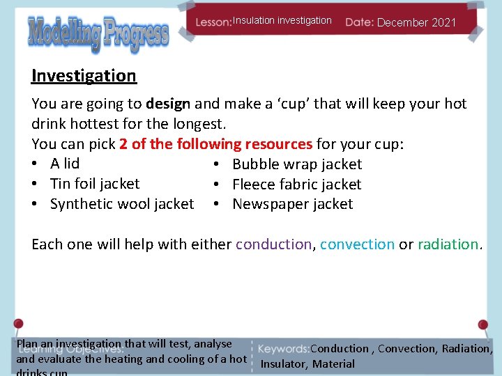 Insulation investigation What is a conductor LAST LESSON