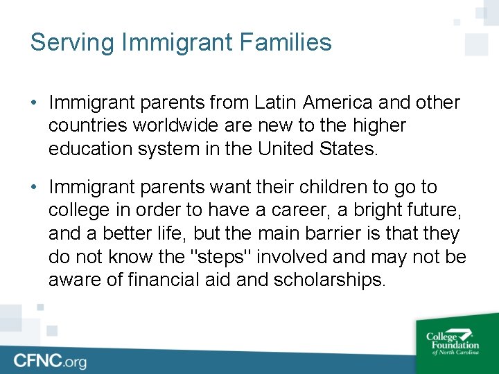 Serving Immigrant Students and Children of Immigrant Families