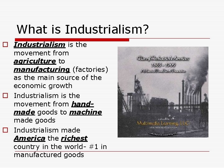 The Rise of Industrialism In America 1865 1914