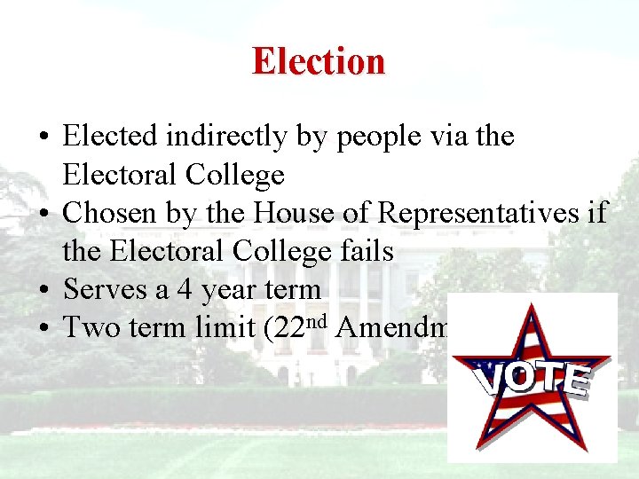 The Executive Branch What is the name of