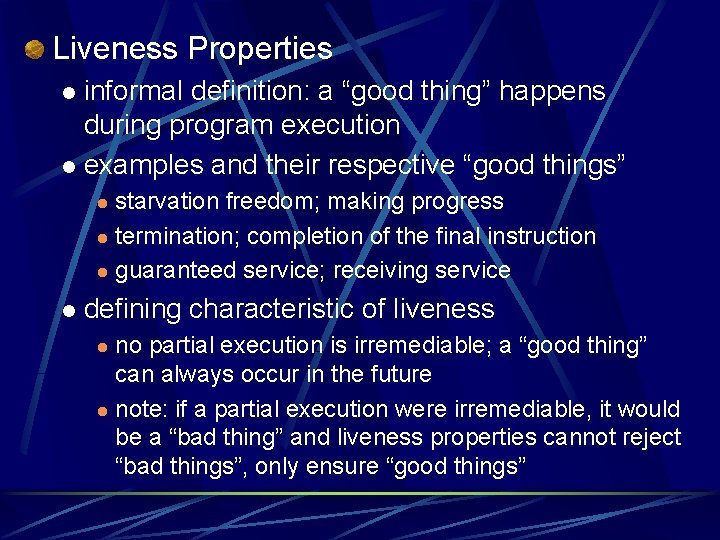 Defining Liveness by Bowen Alpern and Fred B