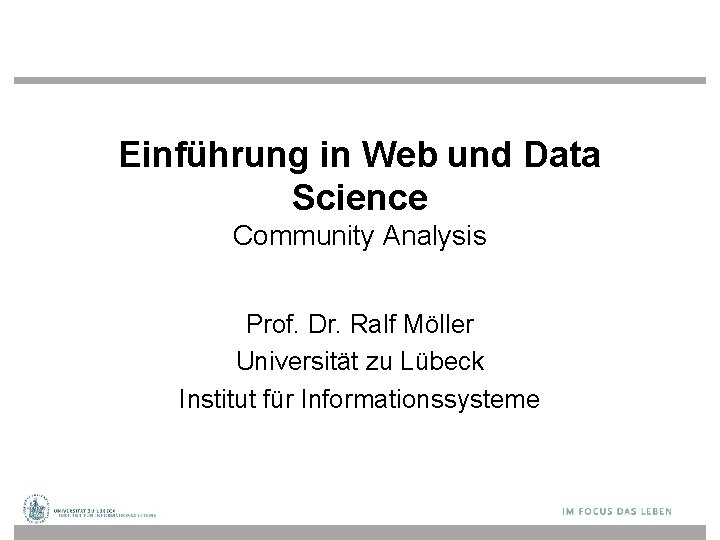 Einfhrung in Web und Data Science Community Analysis