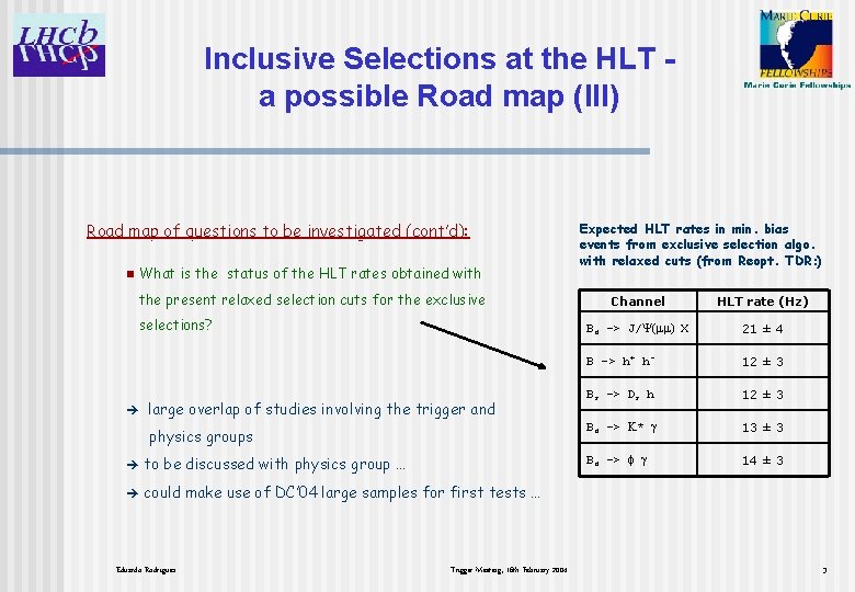 Inclusive Selections at the HLT a possible Road