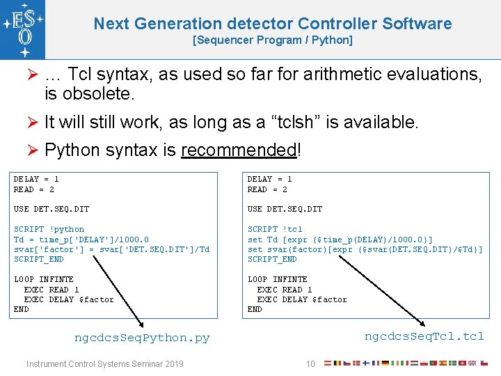 Next Generation detector Controller Software Next Generation detector