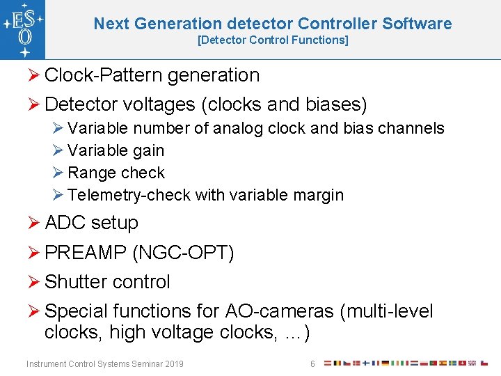 Next Generation detector Controller Software Next Generation detector