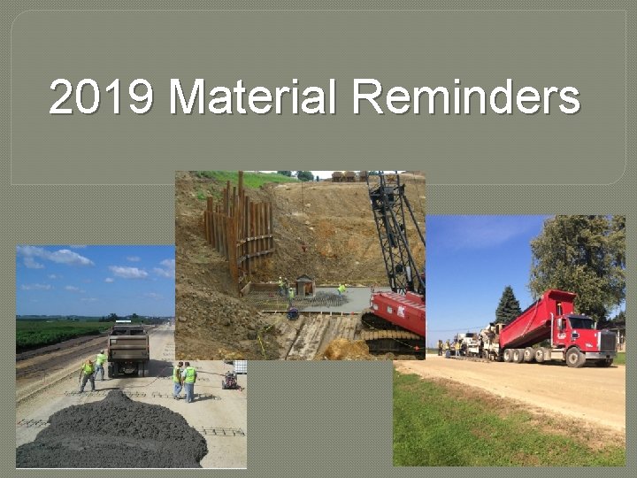 2019 Material Reminders TSS Contacts Anne Wallace Materials