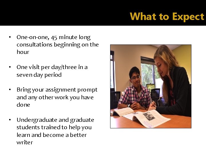 University Writing Center Colbourn Hall 105 407 823