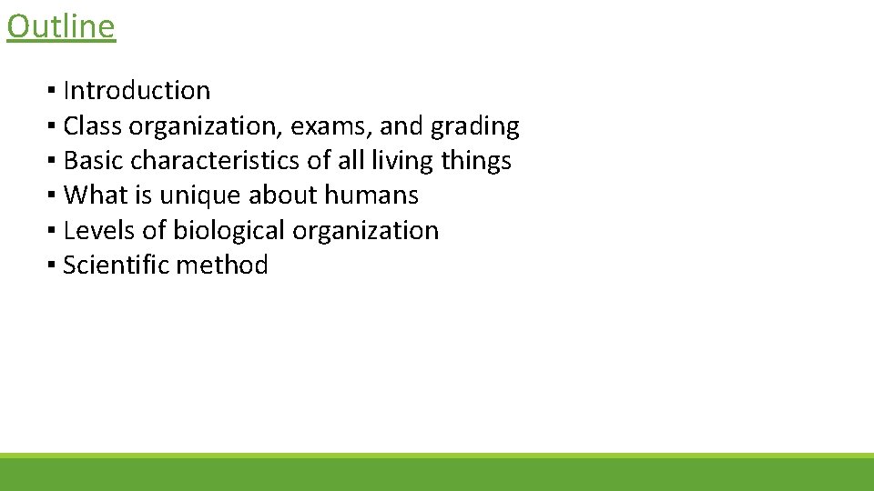 Introduction to Human Biology LECTURE PACKET 1 READING
