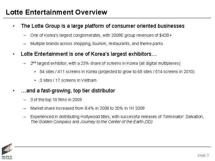Lotte Entertainment Korea Distribution Partnership Date CONFIDENTIAL ...