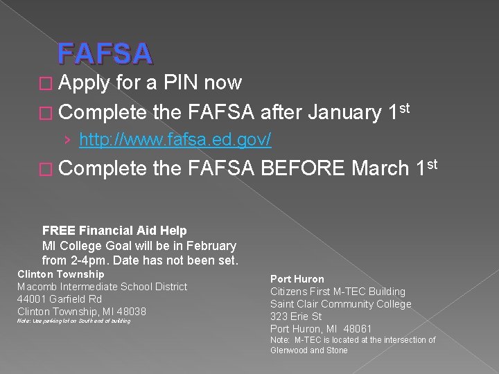 SENIORS What do I do now Tricia Till