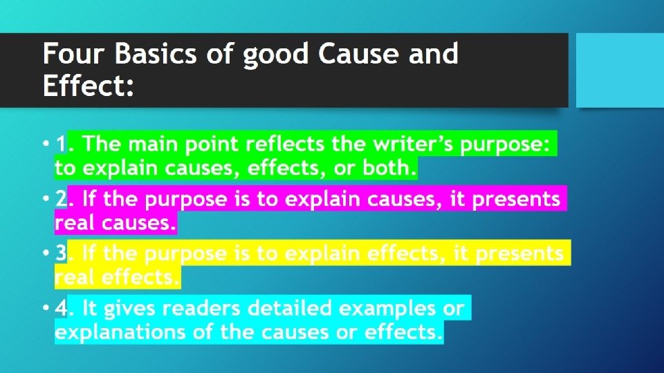 Activity Highlight the areas in the paragraph below