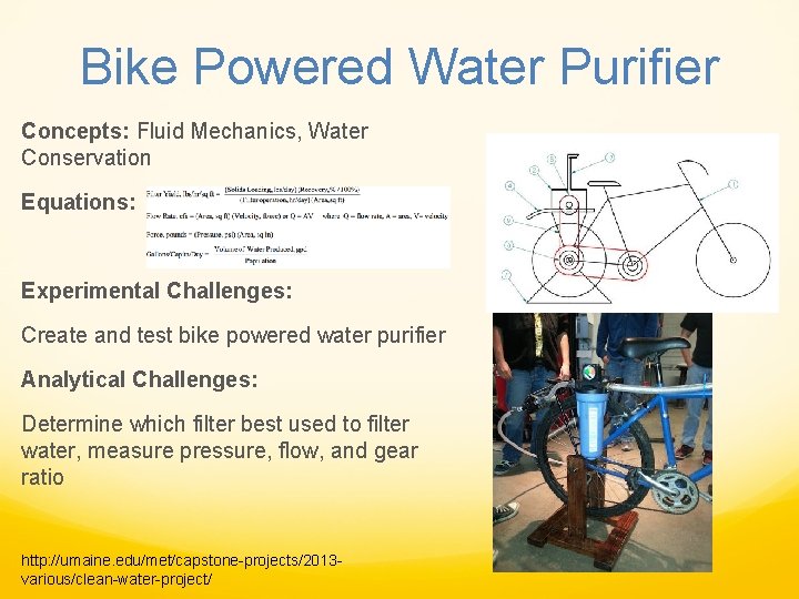 Bike Powered Water Purifier Concepts Fluid Mechanics Water