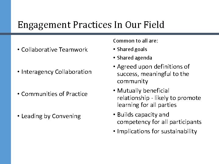 Building Our Community and Network Engagement S infonationaldb