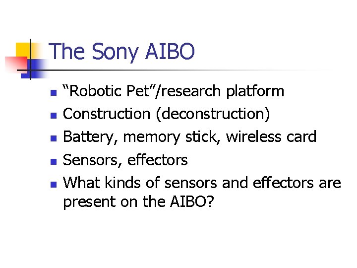 Building a Robot Soccer Team David Cohen and