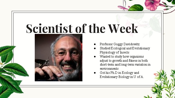 Butterflies and Moths Scientist of the Week Professor
