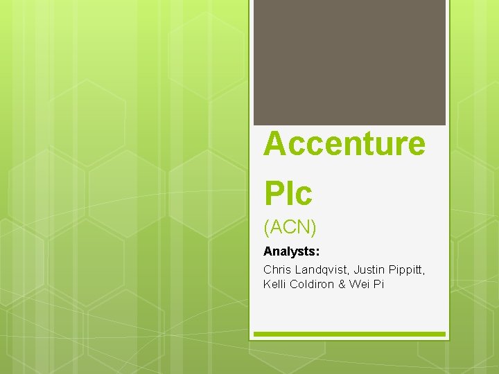 Accenture Plc ACN Analysts Chris Landqvist Justin Pippitt