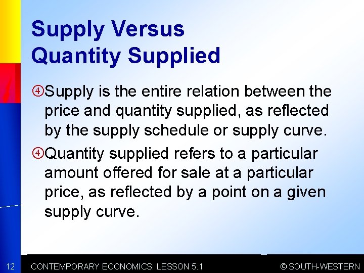 Chapter 5 Supply 5 1 The Supply Curve