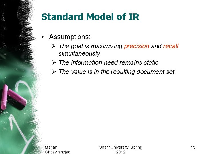 Modern Information Retrieval Lecture 1 Introduction Lecture Overview