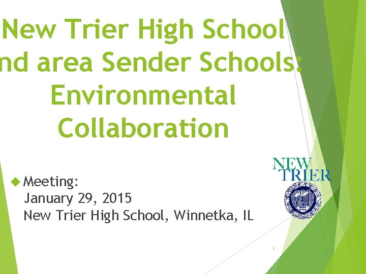 New Trier High School nd area Sender Schools