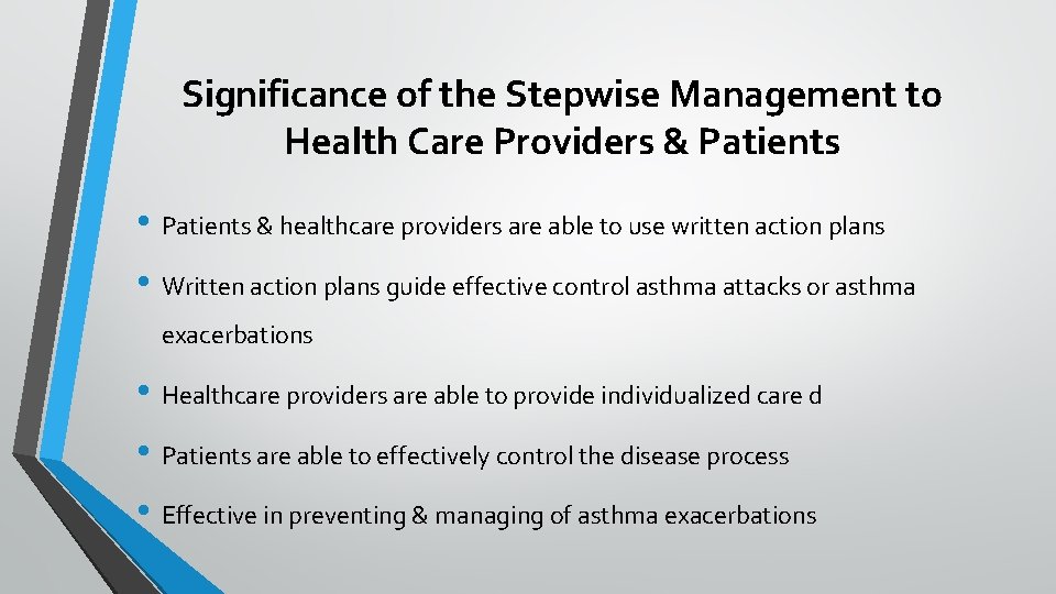 Asthma Stepwise Management Longterm Control Options in Asthma