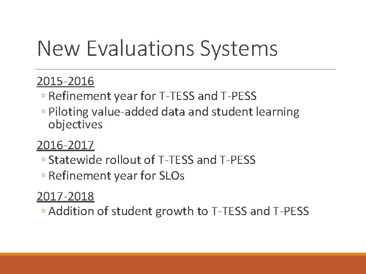 Overview of Student Learning Objectives SLOs for 2016
