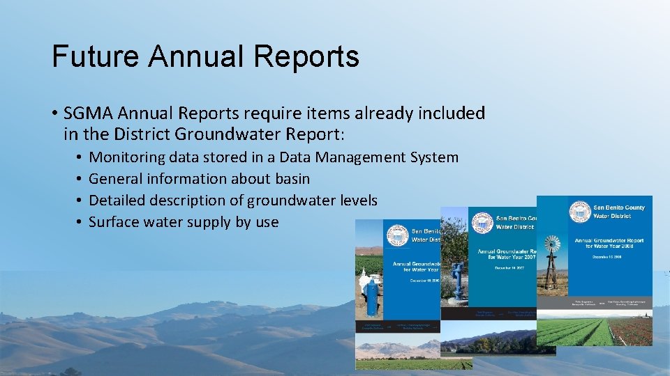 San Benito County Water District Annual Groundwater Report
