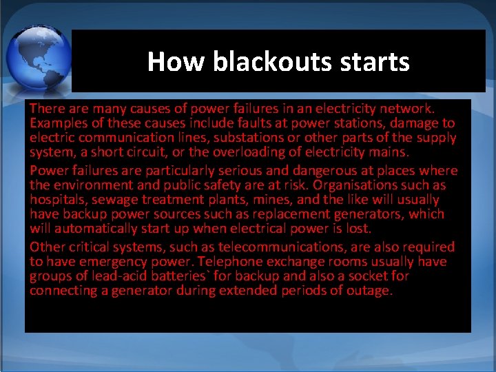 What to do in a blackout By El