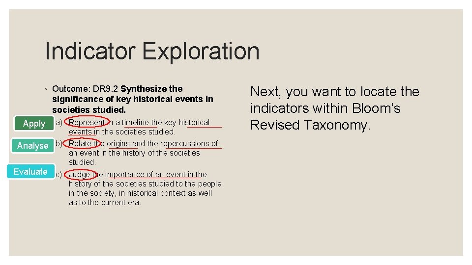 EFFECTIVE PLANNING November 2014 INDICATOR ANALYSIS Understanding the