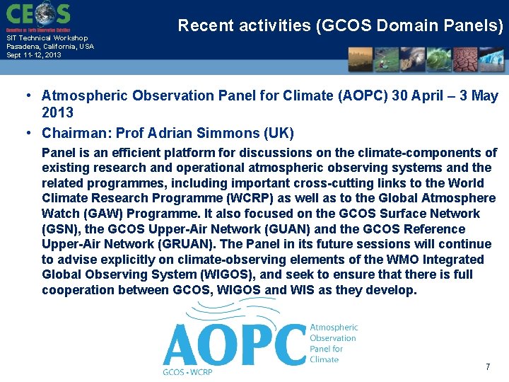 Global Climate Observing System GCOS Carolin Richter Director