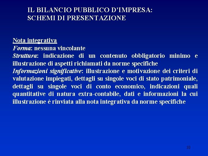 Lettura e Analisi di Bilancio Appunti operativi Prof
