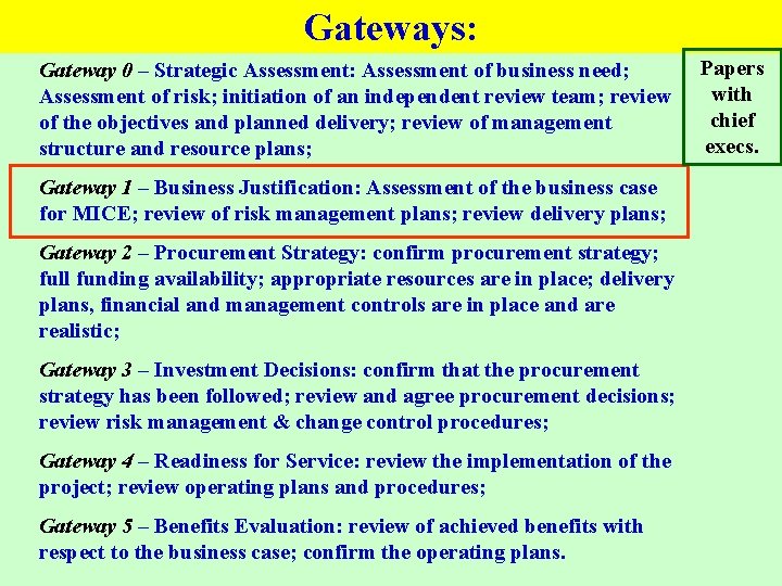 Gateway process Gateway Process owned by UK Office