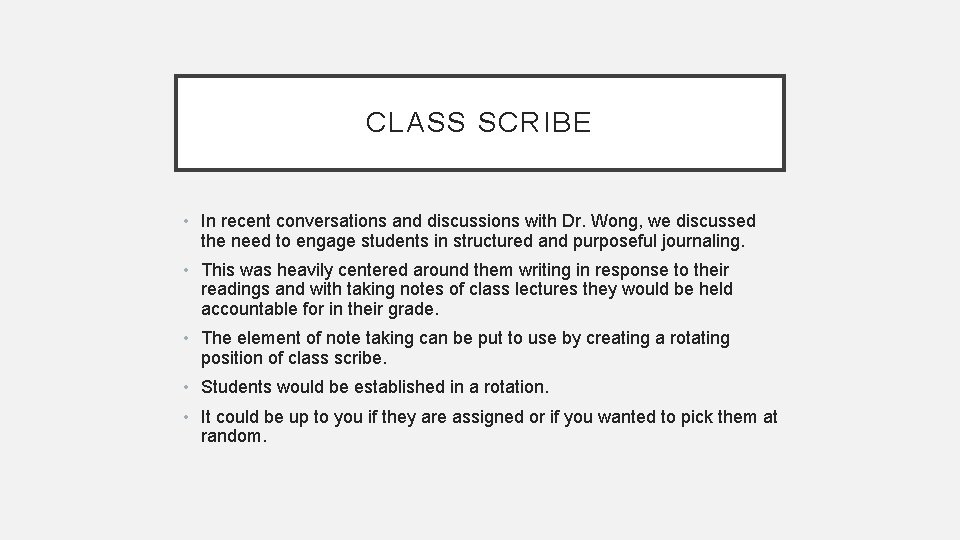 OVERVIEW OF DR PANASIKS COLLABORATIVE LEARNING WORKSHOP OF