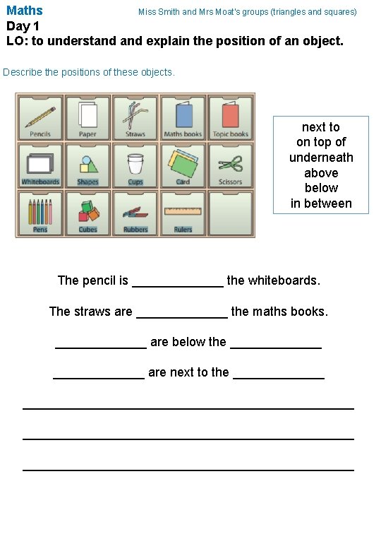 Maths Miss Smith and Mrs Moats groups triangles