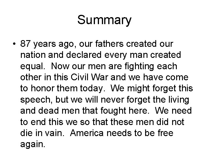 The Gettysburg Address Abraham Lincoln Allie Cates Sidney