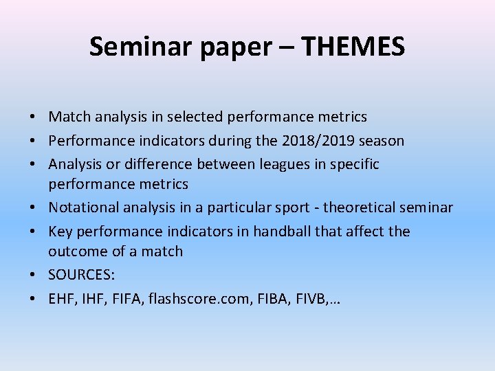 NOTATIONAL ANALYSIS Guidelines for seminar papers Ivan Beli