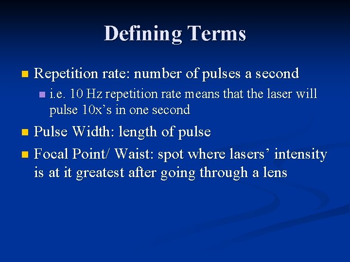Detection of Particles in a high energy beam