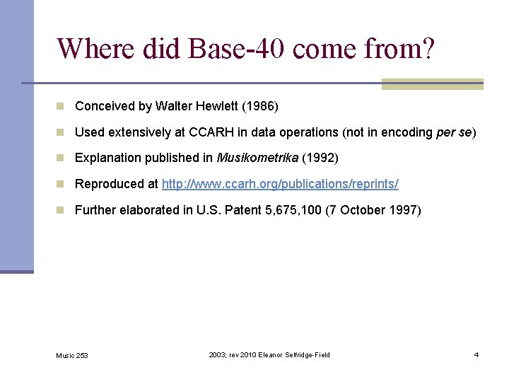 Base40 Arithmetic Implications for NotationOriented Applications Overview n