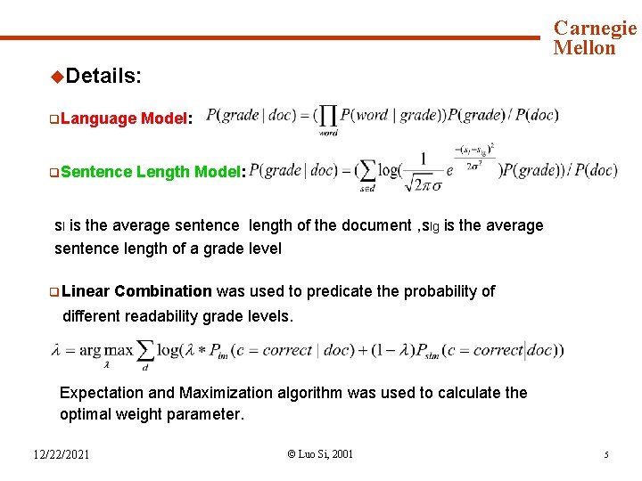 A Statistical Model for Scientific Readability Luo Si