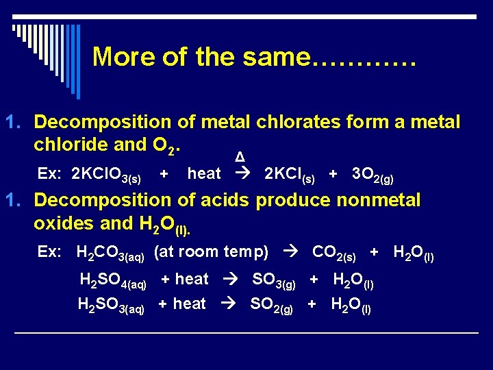Types of reactions RICE Chemical Reactions Indications that