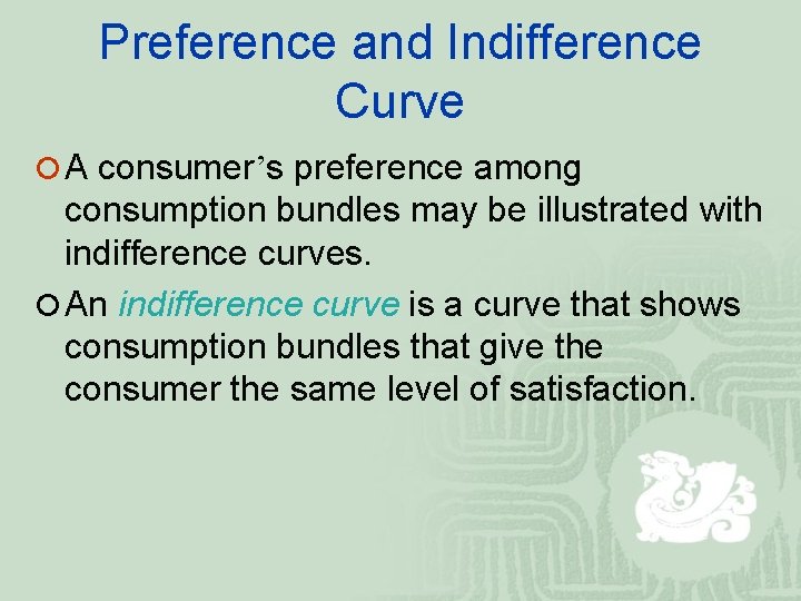 Consumer Choice ETP Economics 101 Budget Constraint The