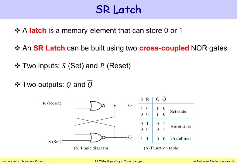 Introduction to Sequential Circuits EE 200 Digital Logic