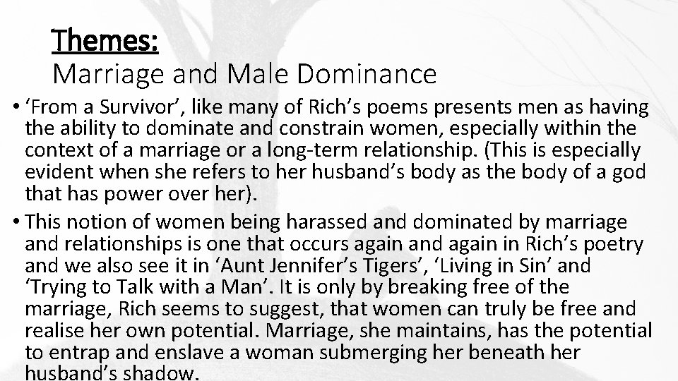 From a Survivor Adrienne Rich Background In 1953