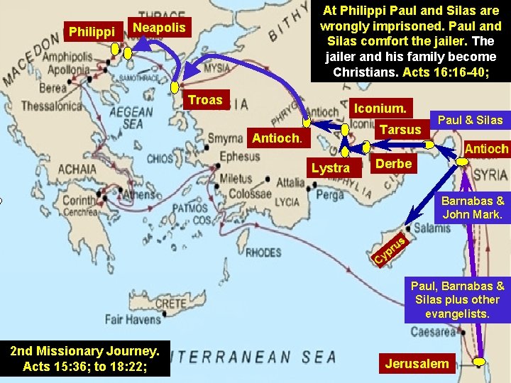 MAPS of the Second Missionary Journey From Antioch