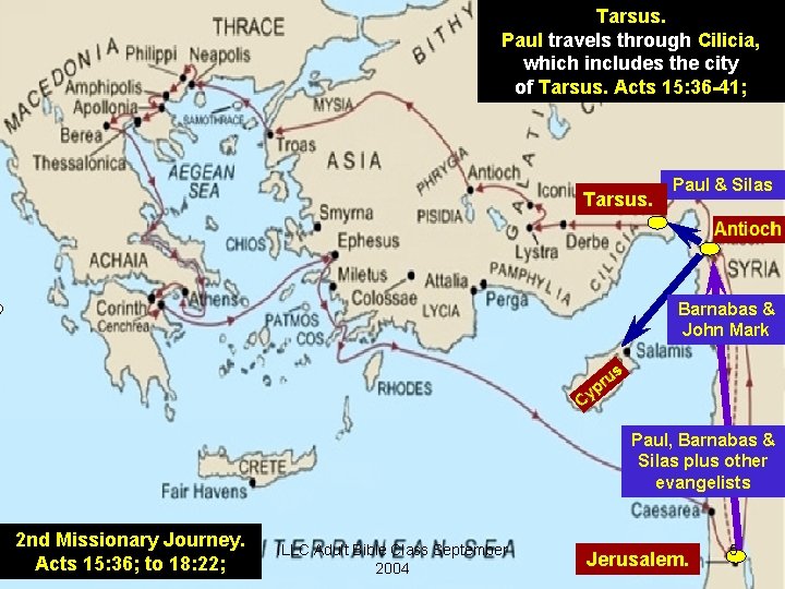 MAPS of the Second Missionary Journey From Antioch