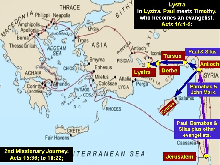 MAPS of the Second Missionary Journey From Antioch