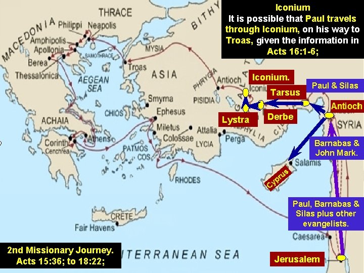 MAPS of the Second Missionary Journey From Antioch