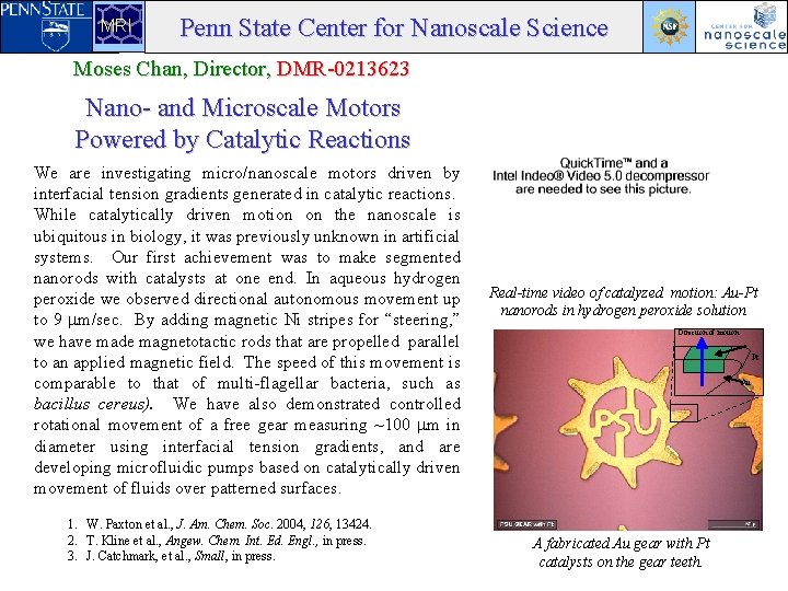 MRI Penn State Center for Nanoscale Science Moses
